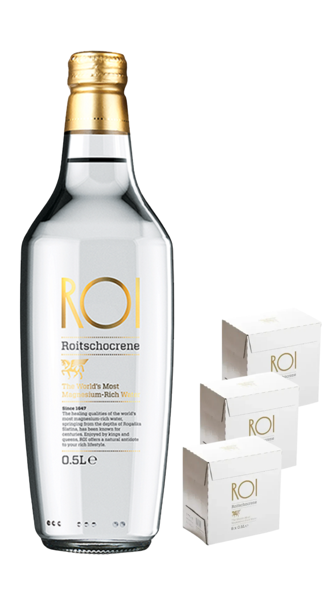 ROI WATER - 16.9 oz Glass Bottle - 3 x boxes (18 bottles) – ROI WATER USA